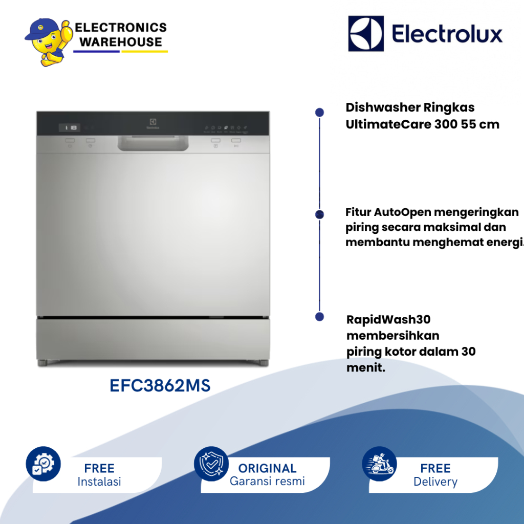 Jual Electrolux Dishwasher Mesin Cuci Piring Compact 55cm UltimateCare ...