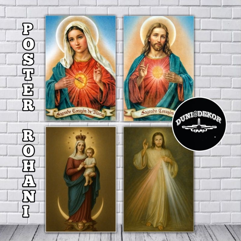 Jual hiasan dinding BUNDA MARIA DAN YESUS, POSTER ROHANI UKURAN JUMBO ...