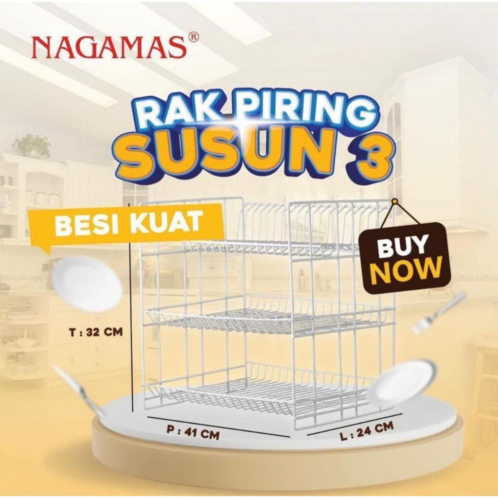 Jual Rak Piring 3 Susun Besi Besar Jumbo Serbaguna Anti Karat Awet Kuat ...