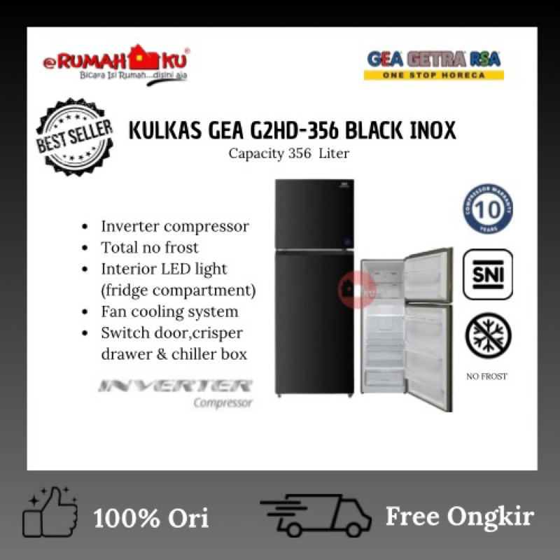 Jual GEA KULKAS 2 PINTU G2HD-356 NO FROST/GEA ULKAS 2 PINTU KAPASITAS ...