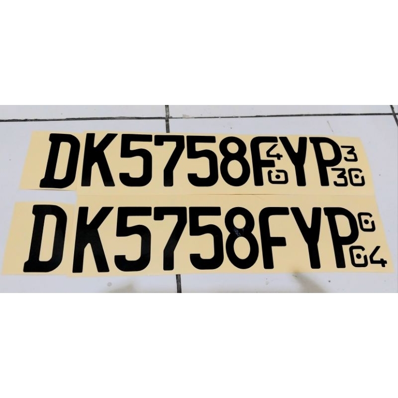 Jual STICKER KATING PLAT NOMOR MOBIL DAN MOTOR FONT BARU DAN FONT ...