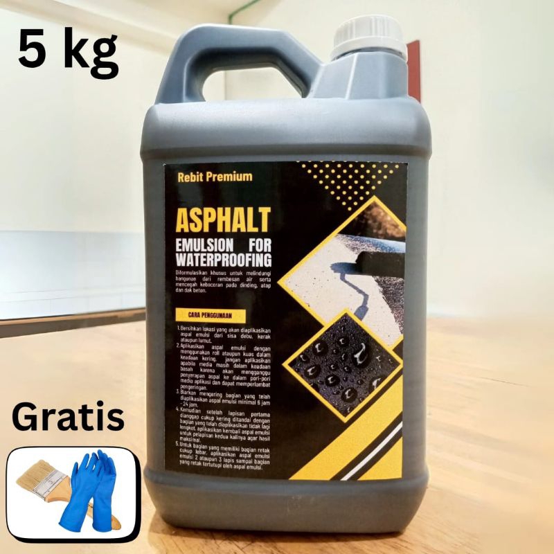 Jual Aspal Emulsi Anti Bocor Rebit 5 Kg – Pelapis Dak Beton & Dinding ...