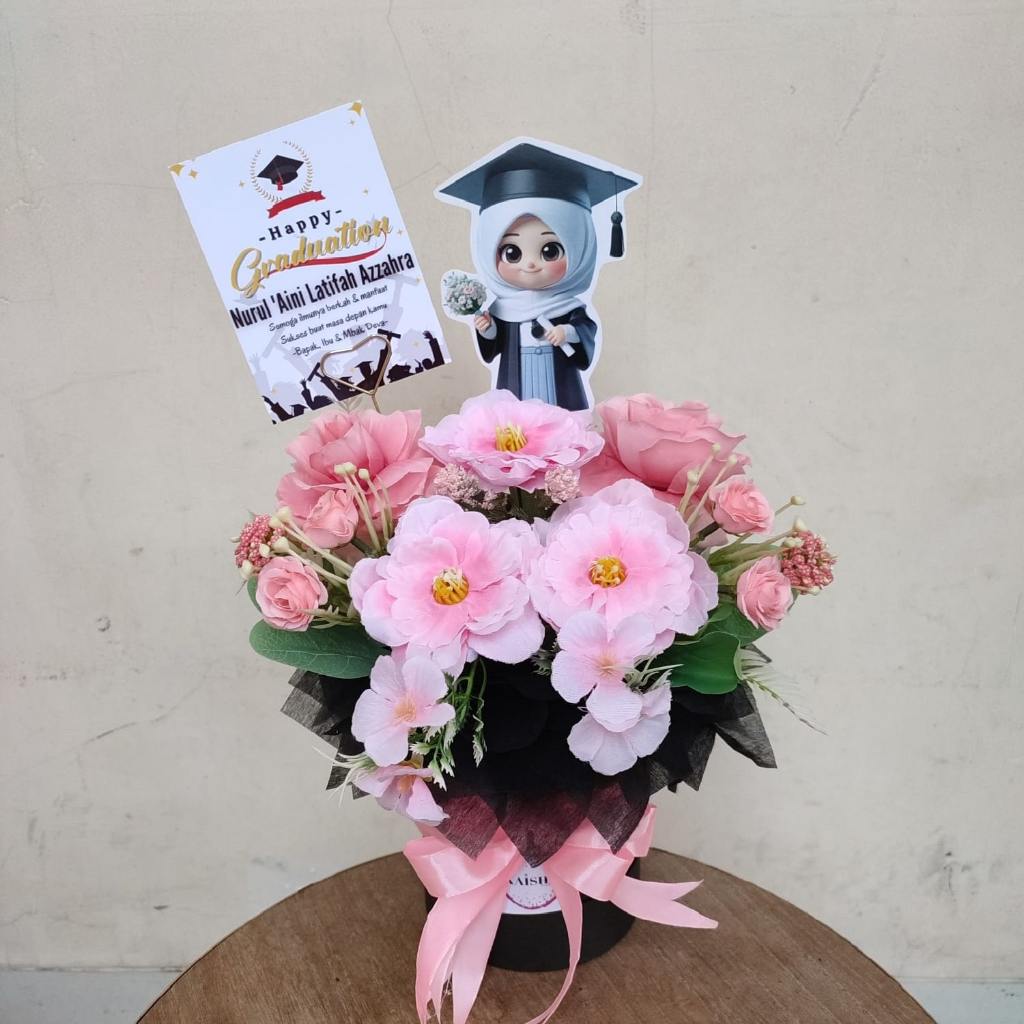 Jual Buket Bunga Bloom Box Topper Wisuda SD SMP SMA Buket Bunga ...