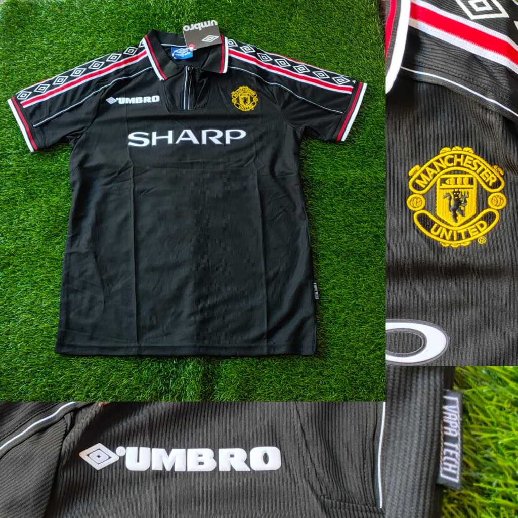 Jual JERSEY RETRO VINTAGE MU HOME TREBLE WINNERS HITAM 1999 AAA CLASSIC ...