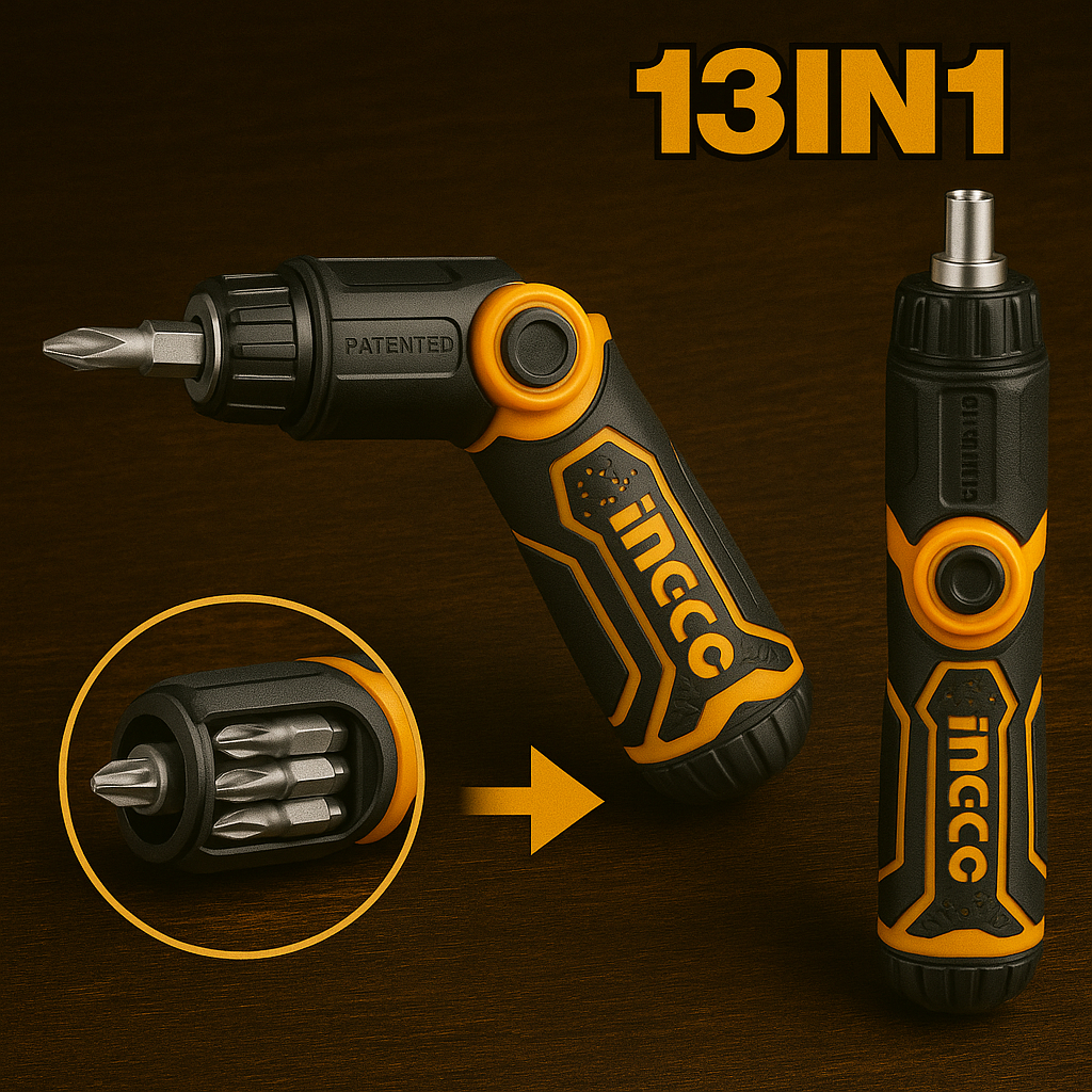 Jual INGCO Set Obeng Rachet 13in1 AKISD1208 - Obeng Tekuk Flexible ...