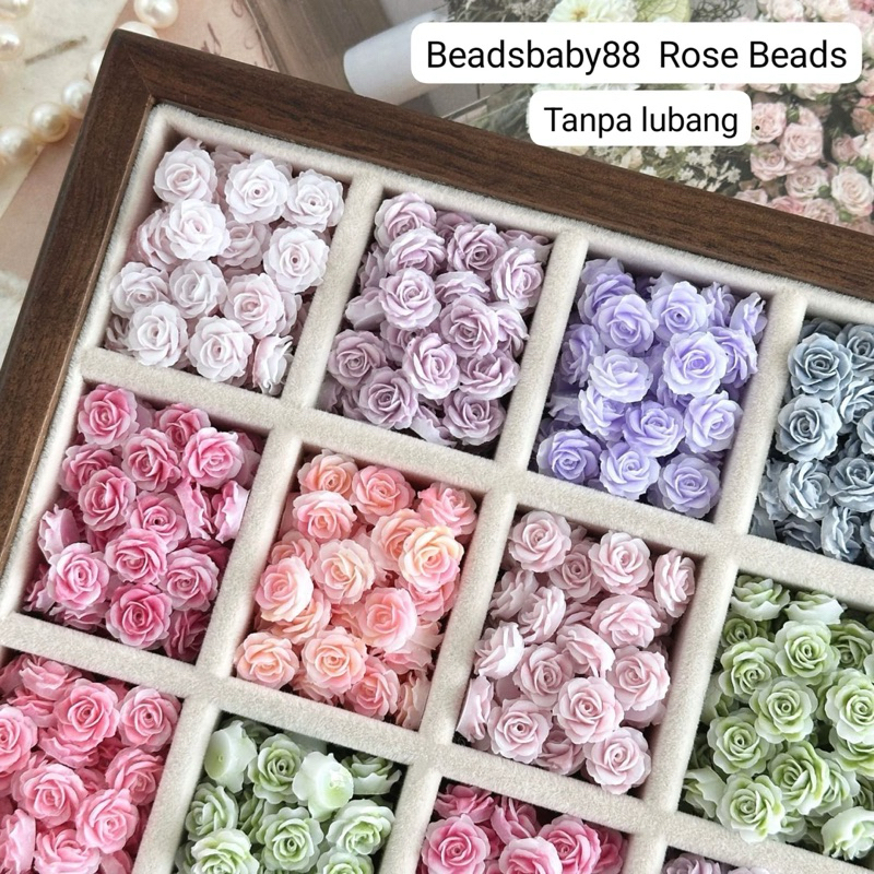 Jual BeadsBaby88 Manik Mote Mini Rose Lunak TANPA Lubang tengah size ...