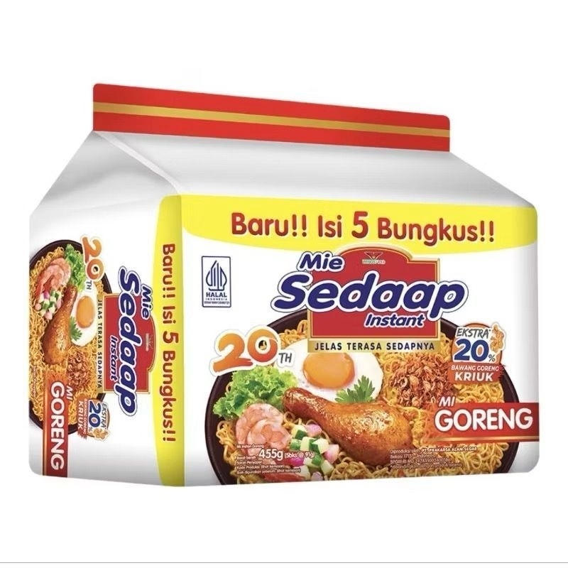 Jual Sedaap Mie Goreng Isi 5 Pack x 90gr - Mie Goreng Legendaris Rasa ...