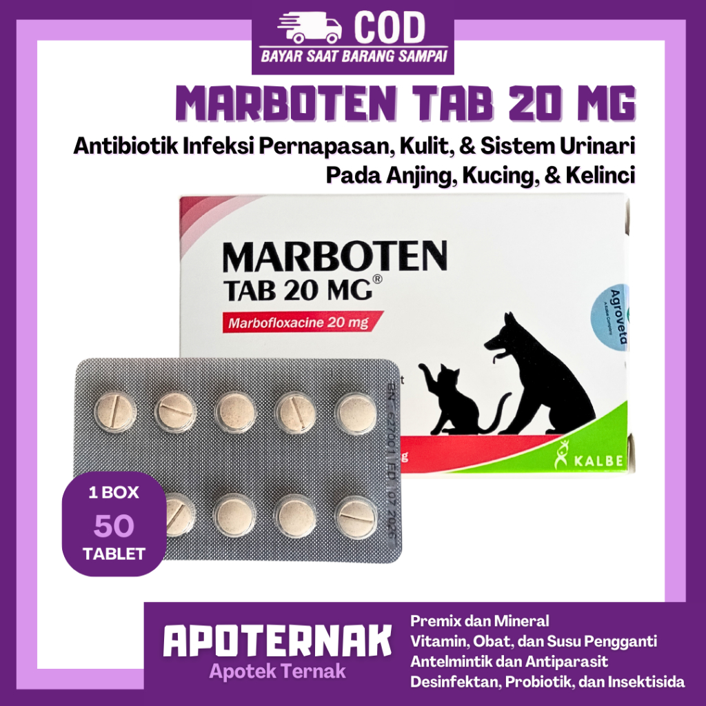 Jual MARBOTEN TAB 20 MG (Isi 50 Tablet) Marbocyl Tablet - Obat Infeksi ...