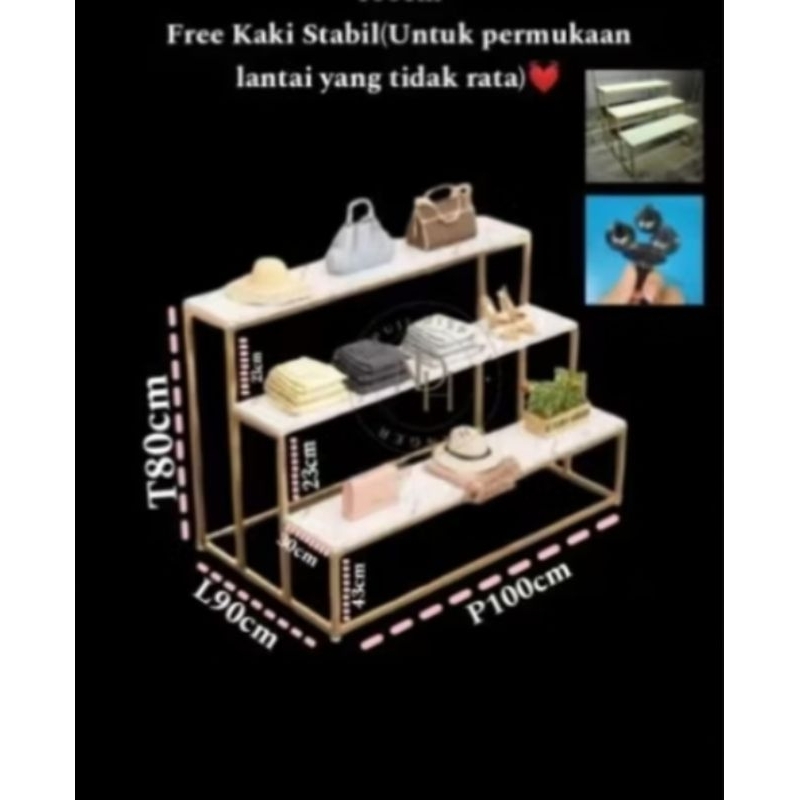Jual RAK TANGGA RAK DISPLAY RAK BESI HPL | Shopee Indonesia