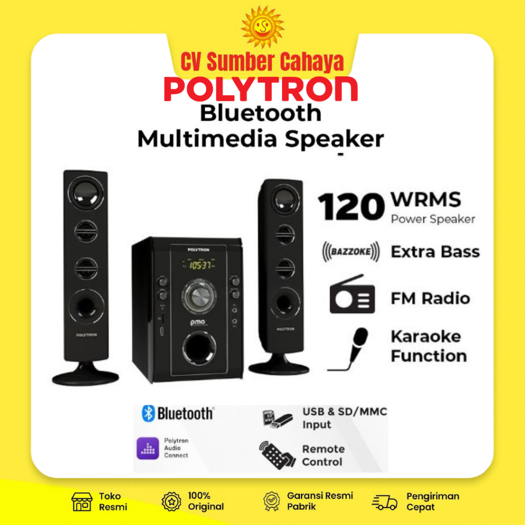 Jual Polytron Speaker Aktif Multimedia PMA 9526 Active Speaker Bluetooth Extra Bass Radio ...
