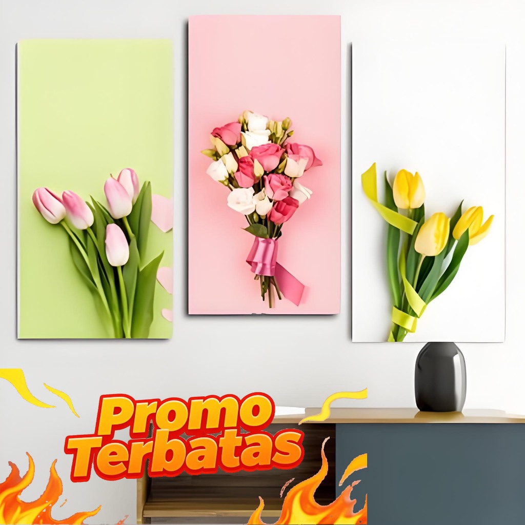 Jual Hiasan Dinding Buket Bunga Hibrid Wall Decor Bunga Dengan Warna ...
