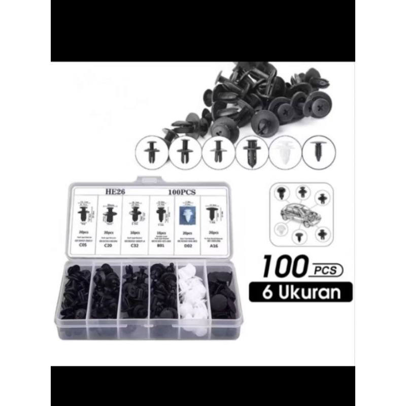 Jual (100 pcs ) baud ripet motor dan mobil baud body plastik clip ...