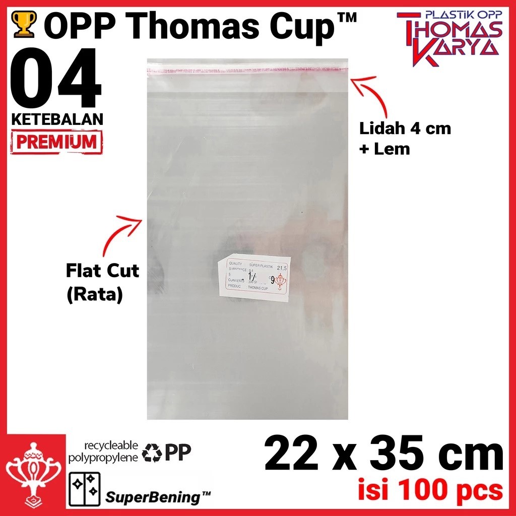 Jual Plastik OPP 22x35 TEBAL | Isi 100 | Kantong Bening | Kemasan Roti ...