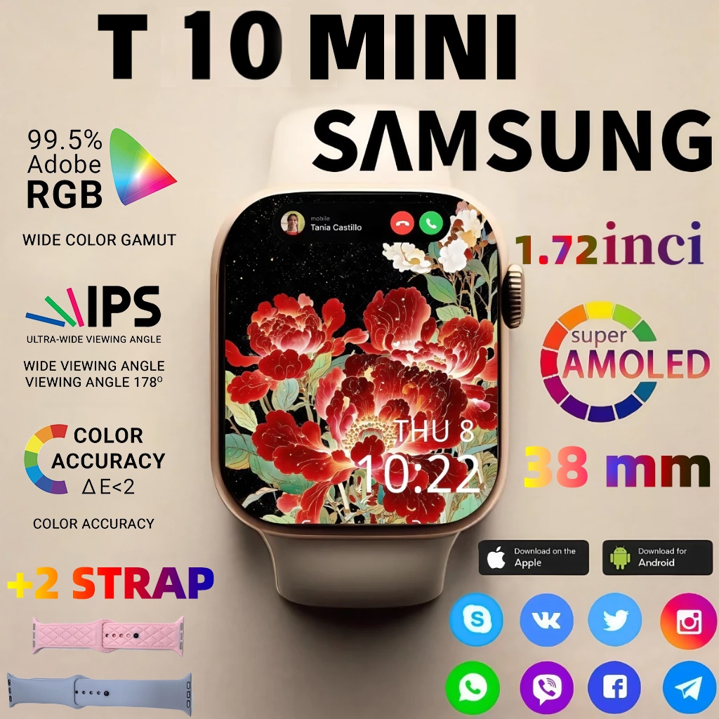 Jual [COD] Smart Watch T10 Mini 1.72 Inci 38mm GPS NFC Waterproof ...