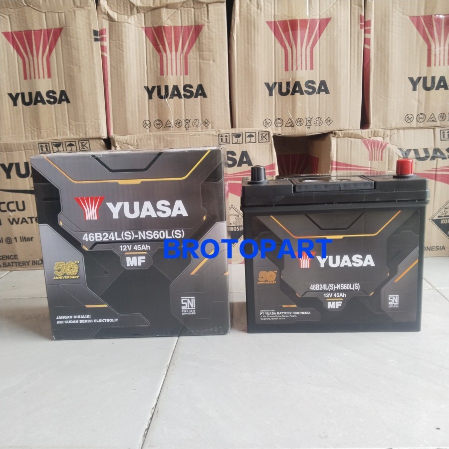 Jual Aki Mobil YUASA NS60LS 46B24LS MF Aki Kering 12v 45Ah ORIGINAL YUASA | Shopee Indonesia