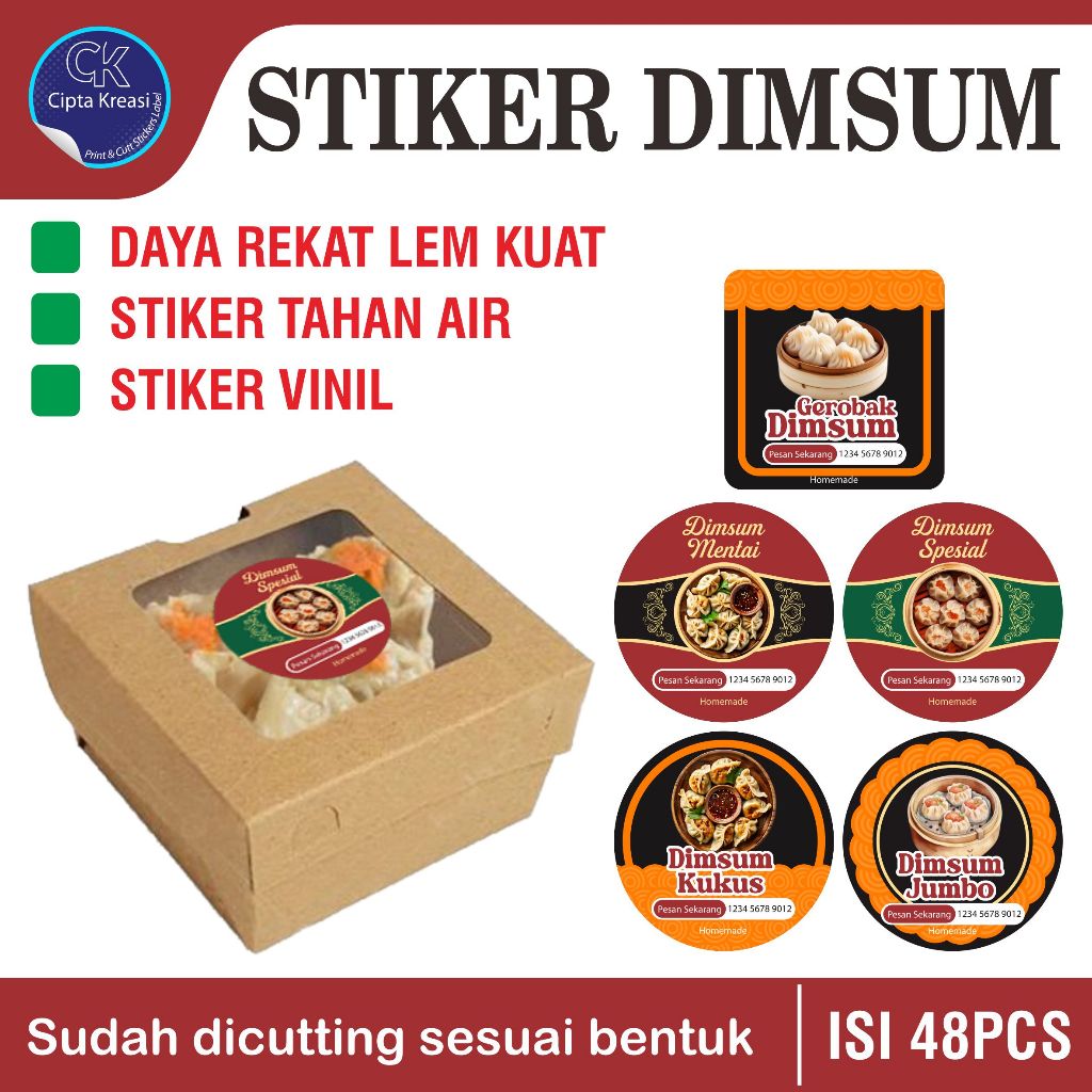 Jual STIKER DIMSUM / STIKER MAKANAN / STIKER KEMASAN PRODUK | Shopee ...