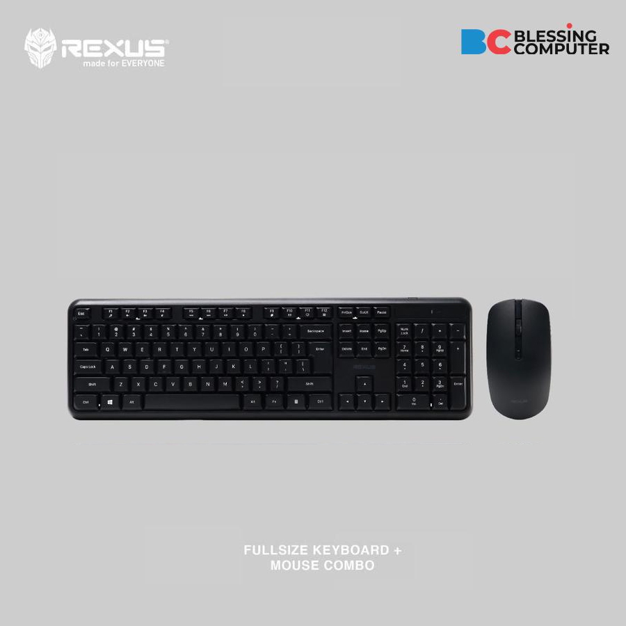 Jual Keyboard Mouse Wireless REXUS KM12 Office 2in1 - Black | Shopee ...