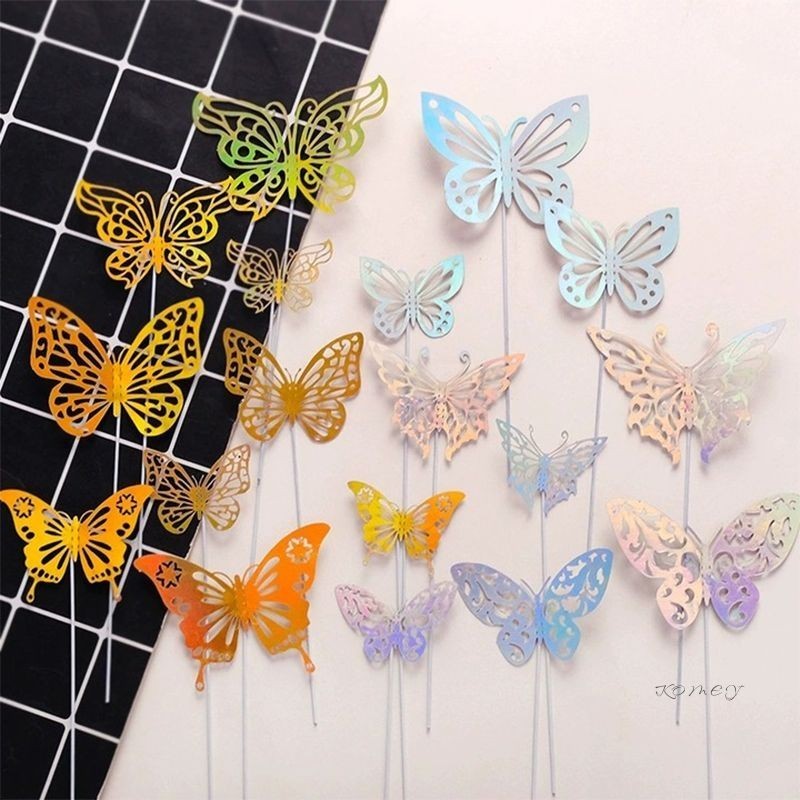 Jual 10 Pcs Hiasan Topper Kupu Kupu Chrome Butterfly Dekorasi Buket ...