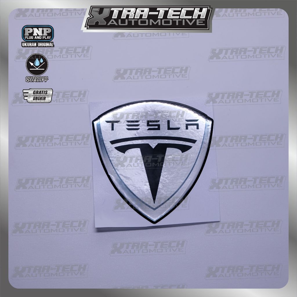 Jual Emblem logo tesla / emblem timbul tesla / sticker tesla / stiker ...