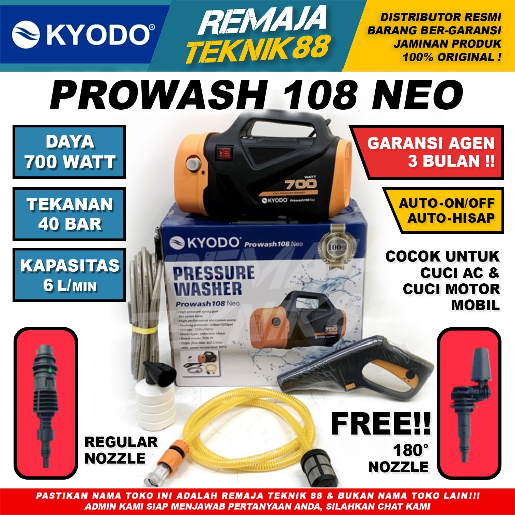 Jual MESIN STEAM CUCI MOBIL JET CLEANER KYODO PROWASH 108 NEO NEW ...