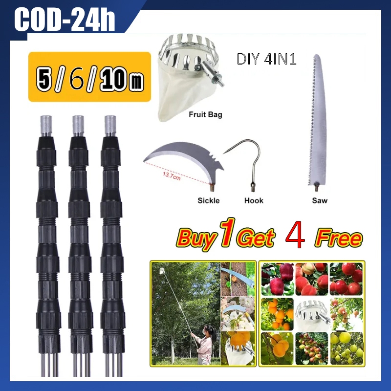 Jual 4 in1 Tongkat Panjang Untuk Petik Buah metal fruit picker 6M Alat ...