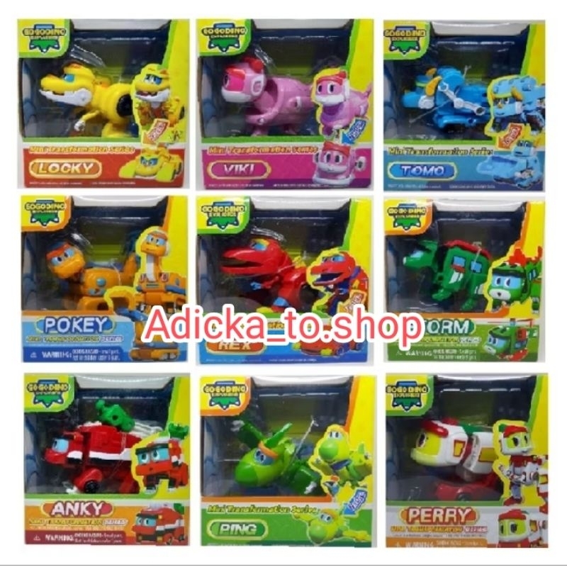 Jual Gogo Dino Mini Transformation REX, TOMO, POKEY, LOCKEY, VIKI, TOMO, PING, | Shopee Indonesia