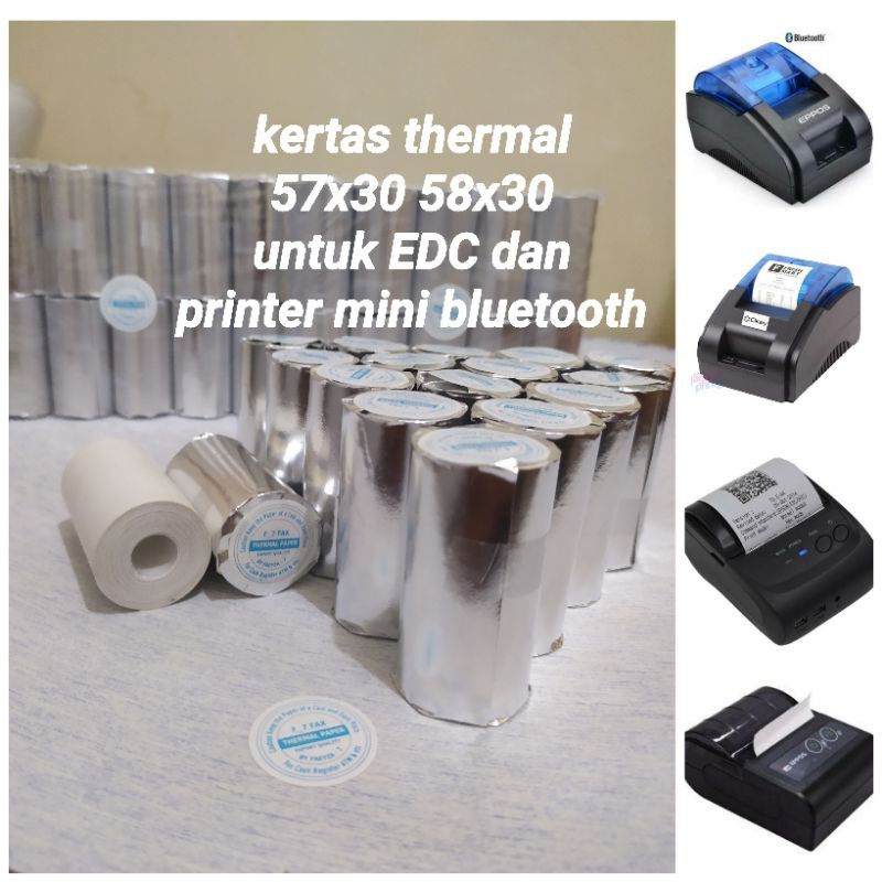 Jual Kertas struk thermal 57x30/58x30 pf | Shopee Indonesia