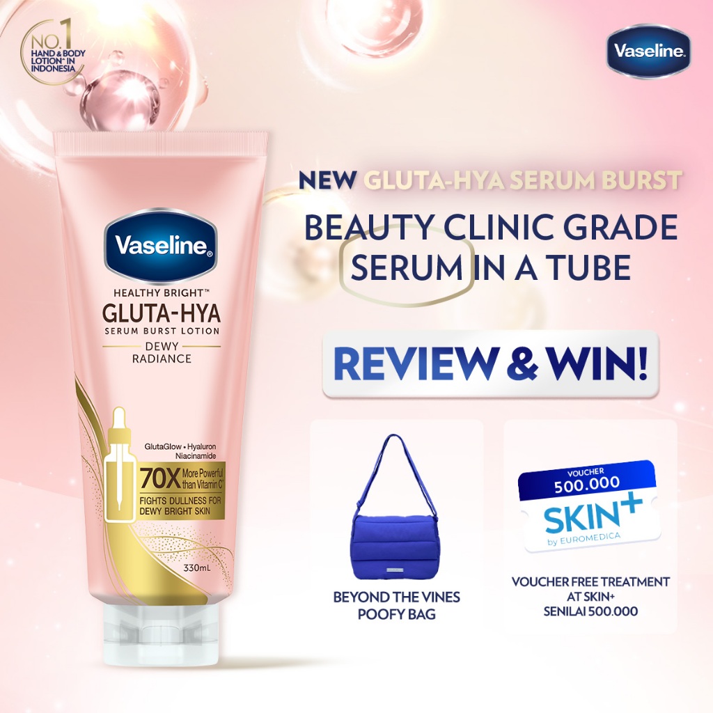 Jual Vaseline Gluta-Hya Body Serum Dewy Radiance 330 mL | Shopee Indonesia