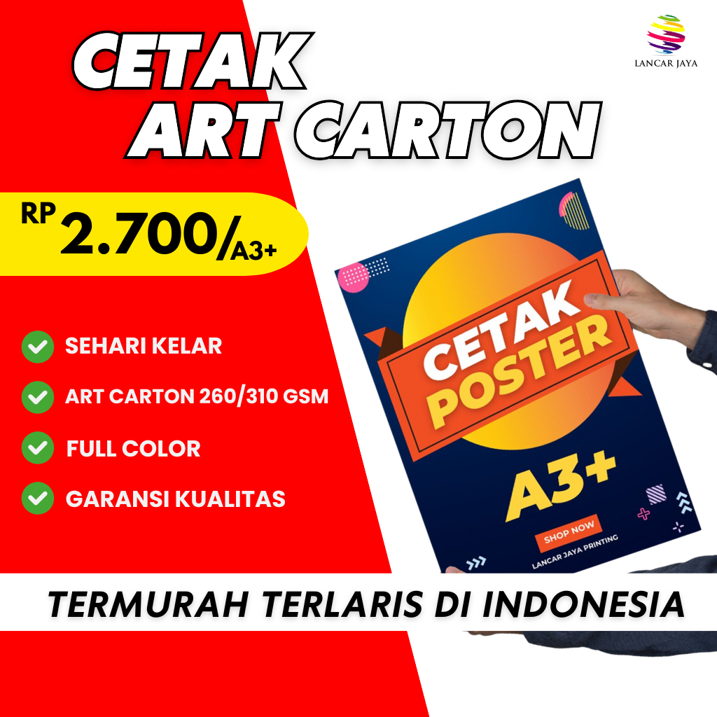 Jual CETAK ART CARTON A3+ ( 260gr/ 310gr ) || CETAK POSTER || CETAK ...