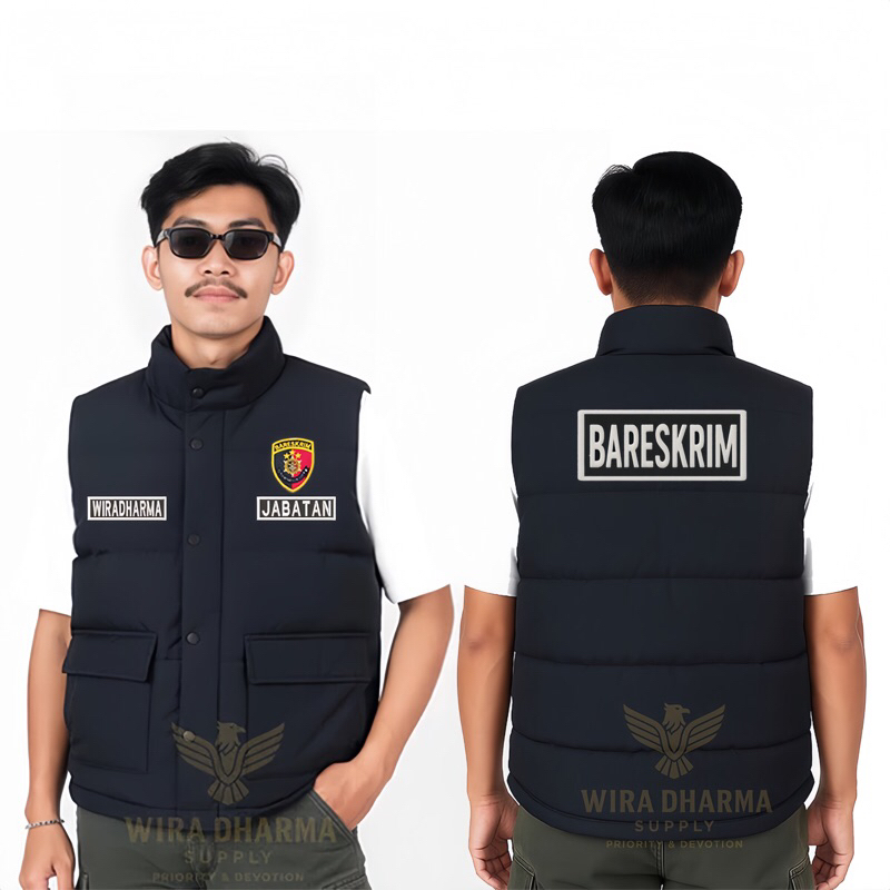 Jual Free Nama - Rompi Polisi Gelembung Pria Polri Logo Bareskrim ...