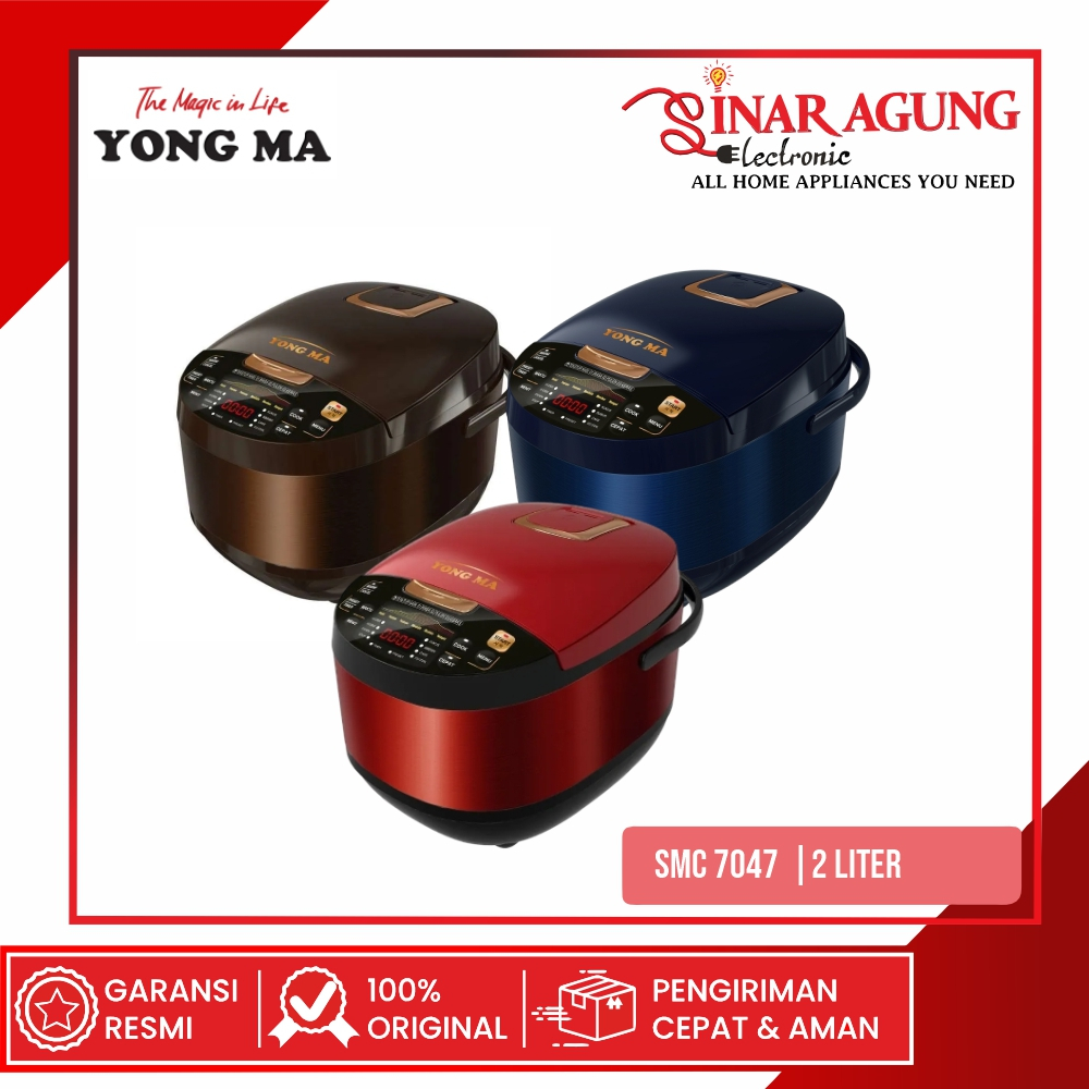 Jual MAGIC COM / RICE COOKER YONG MA SMC7047 / SMC-7047 / SMC 7047 [2 LITER] 100% NEW7047MERAH ...