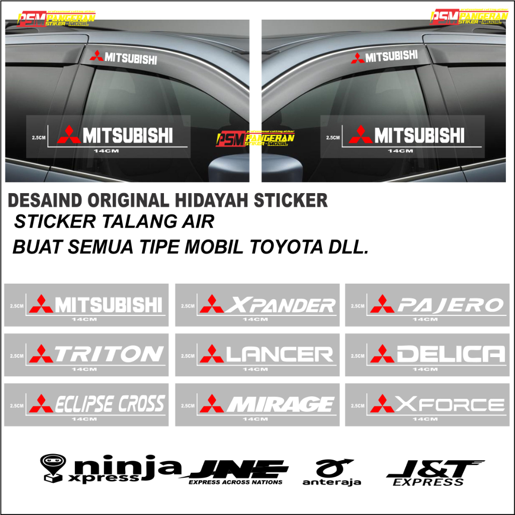 Jual Stiker Variasi Talang Air MITSUBISHI XPANDER PAJERO TRITON LANCER ...