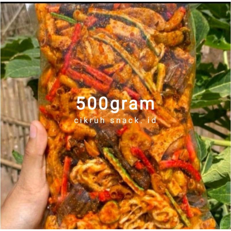Jual seblak kerupuk campur mix pedas daun jeruk 500gram/seblak campur ...