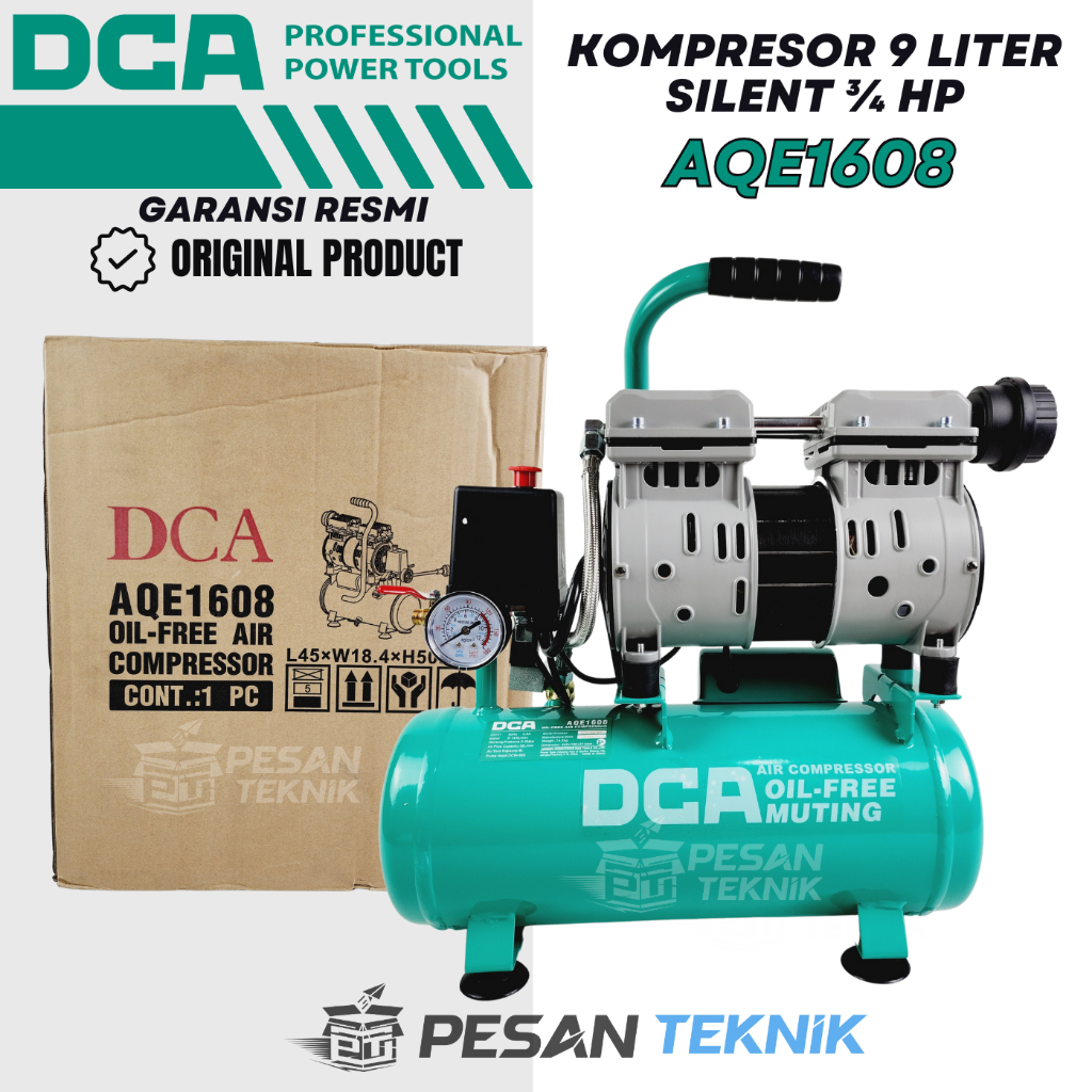 Jual Mesin Kompresor Angin Compressor Silent Oilless 3/4HP 9 LITER DCA ...