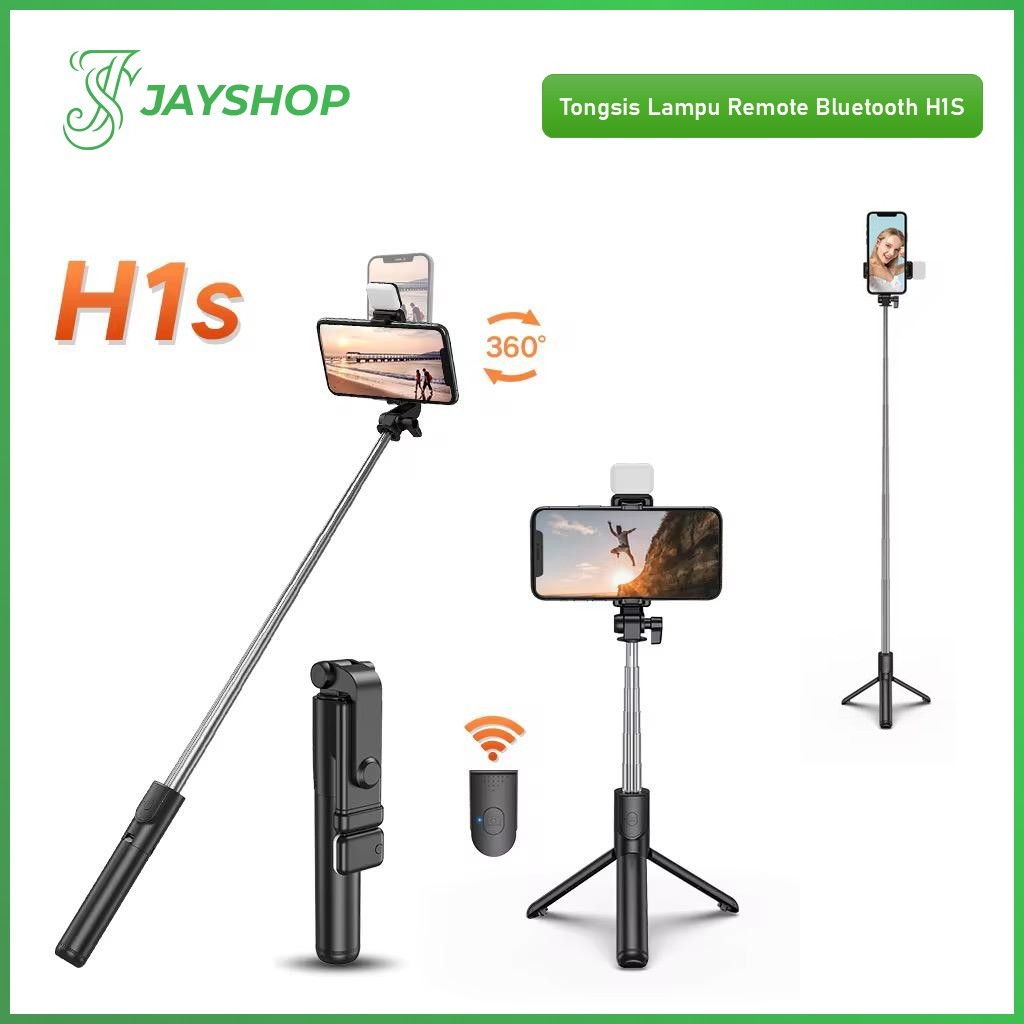 Jual Tongsis Tripod Lampu H1S 1 Meter Tongsis Selfie Remote Shutter ...