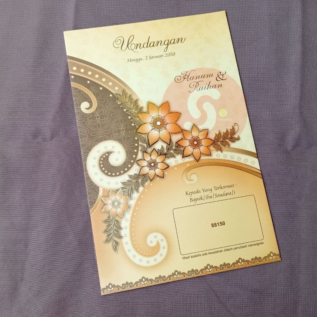 Jual Cetak Undangan Pernikahan Rustic Motif Elegant Coklat | Shopee ...