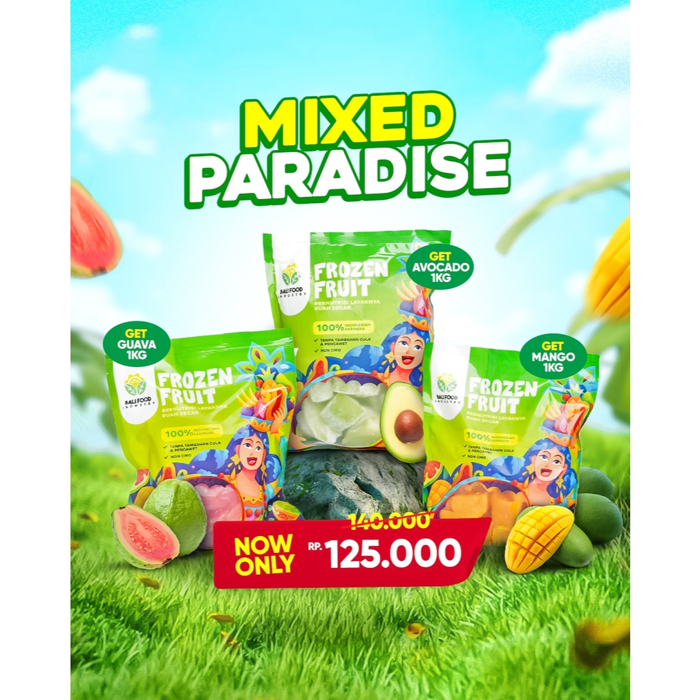 Jual Paket Bundle Mixed Paradise (Alpukat Frozen 1KG, Mangga Frozen 1KG ...