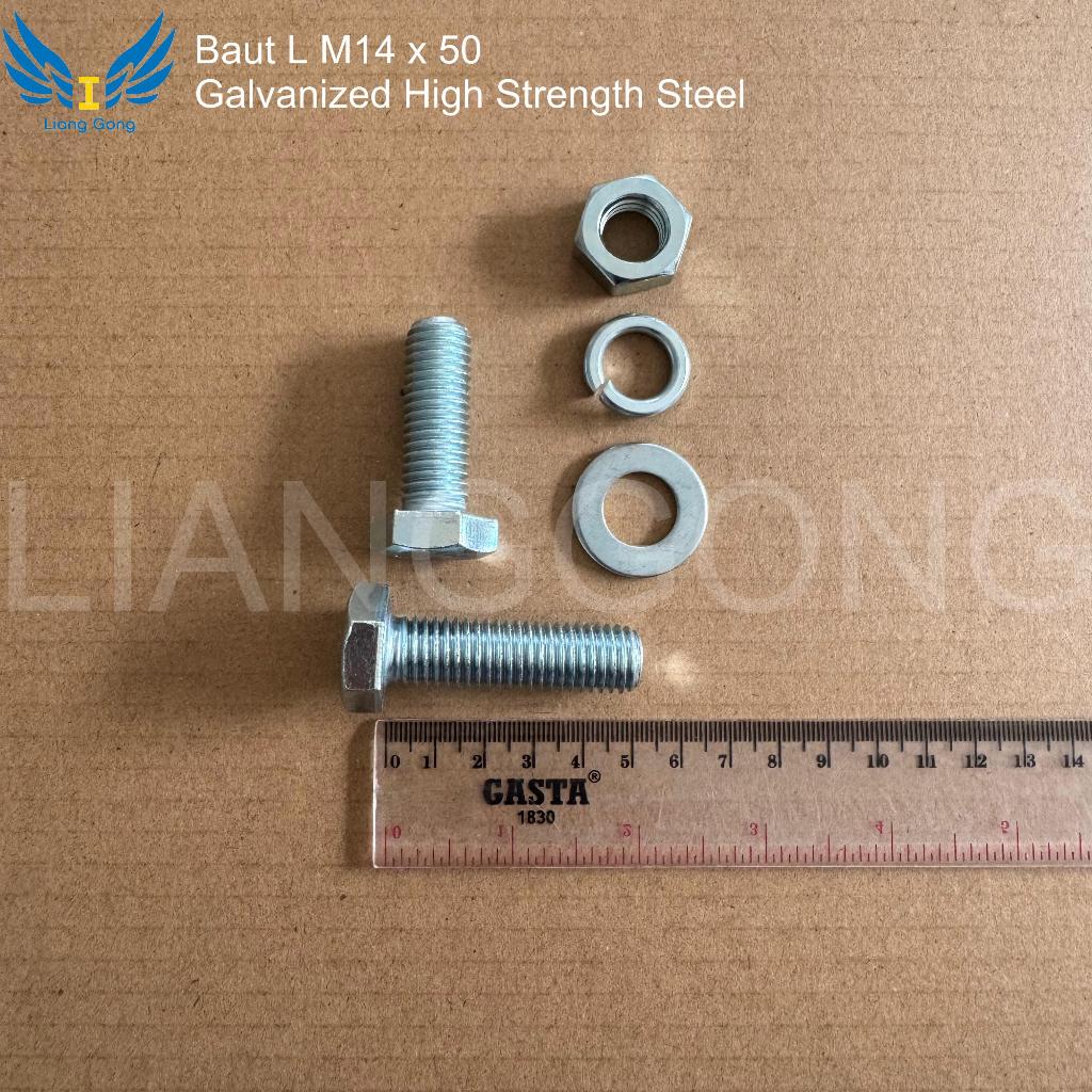Jual Baut M14x50 Putih Galvanis | Baut Mur Ring Per Ring Plat | Shopee ...