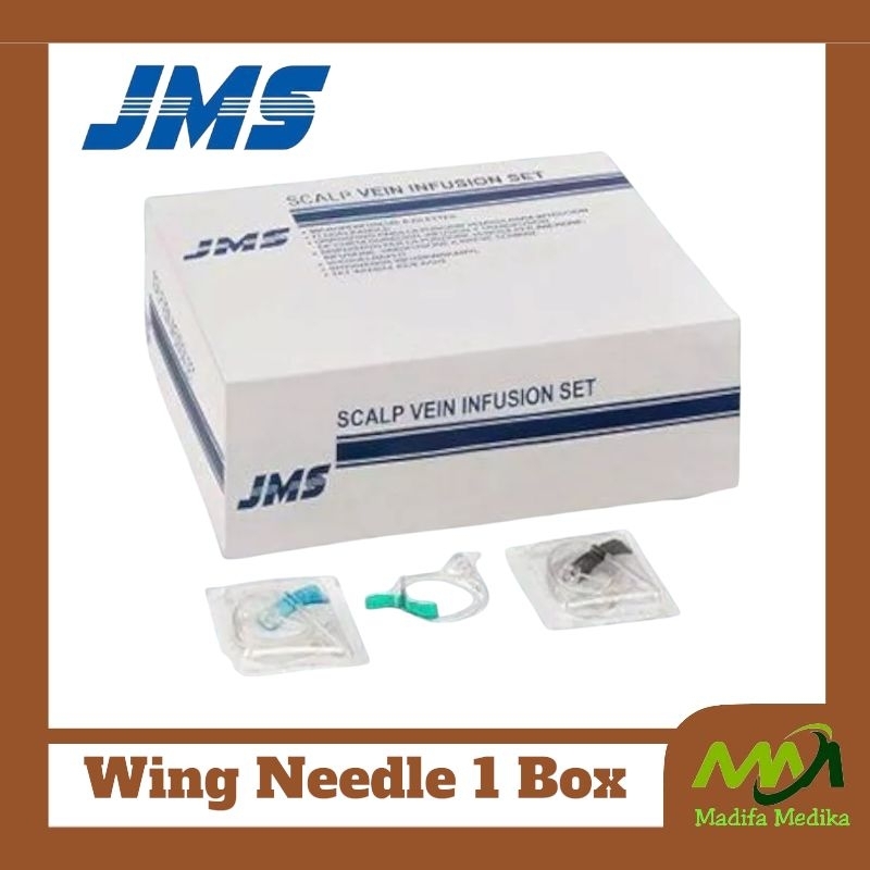 Jual Wing Needle JMS 1 Box Scalp Vein Set Spuit Kupu Kupu 23G 25G 27G ...