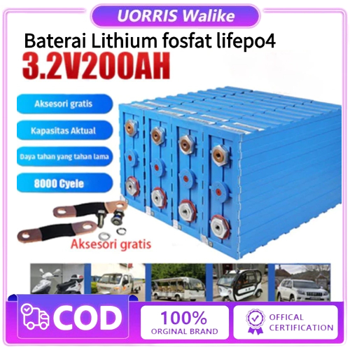 Jual 12V 200AH /120AH FREE BMS Baterai Barang baru Baterai Lifepo4 Baterai Surya Kekuatan Besar ...