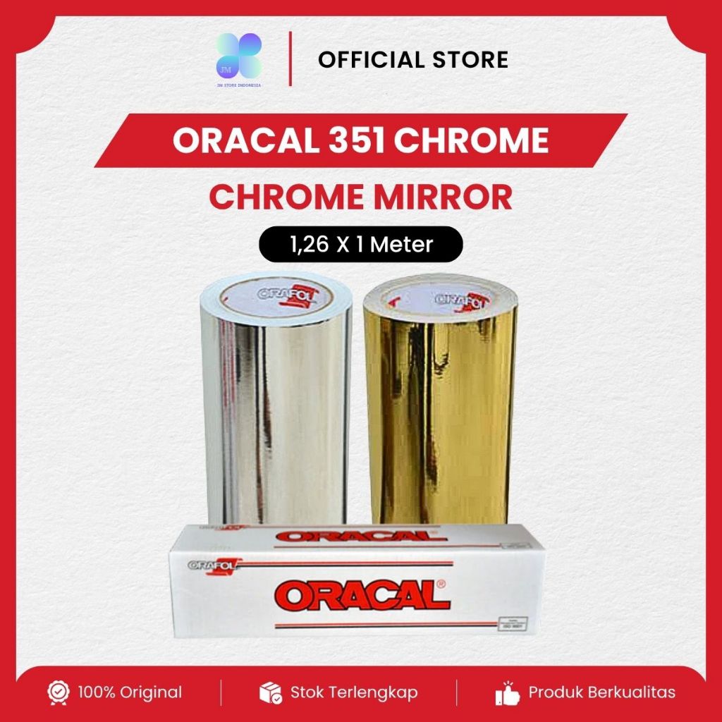 Jual Stiker Oracal 351 Mirror Chrome Gold Silver 911 001 Glossy 1 Meter ...