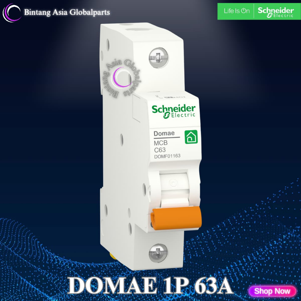 Jual MCB 1p 63a Schneider Domae Original / MCB 1 Phase 63 Ampere DOMF01163 / MCB 1 Pole 63a New ...