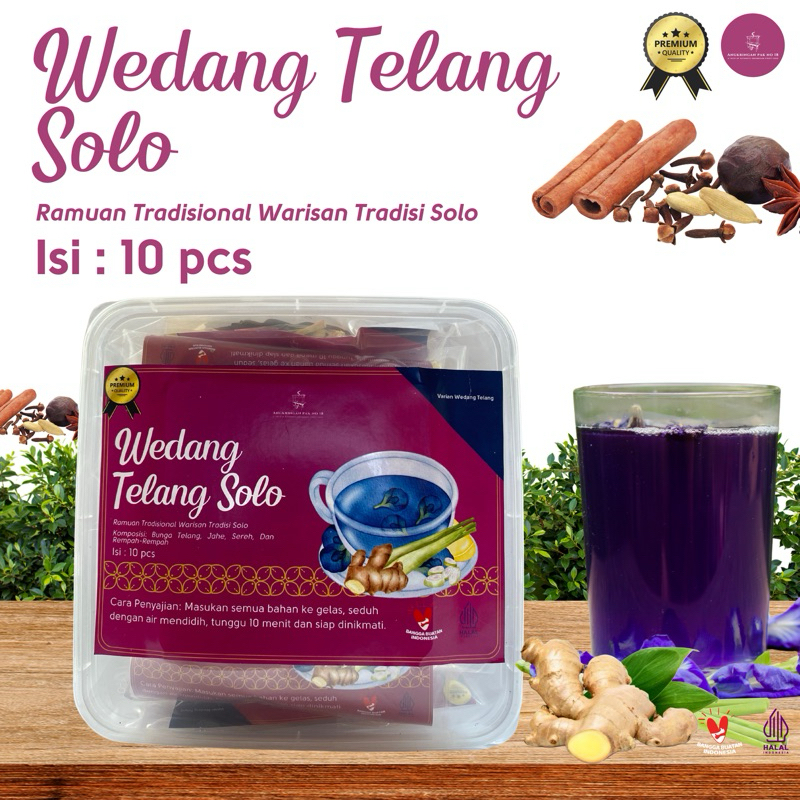 Jual Wedang BungaTelang Khas Solo Rempah Komplit Gula Batu BungaTelang ...