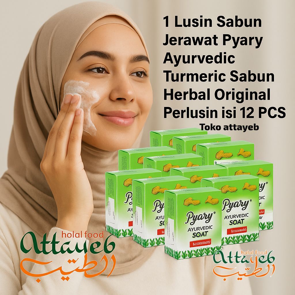 Jual 1 Lusin Sabun Jerawat Pyary Ayurvedic Turmeric Sabun Herbal ...