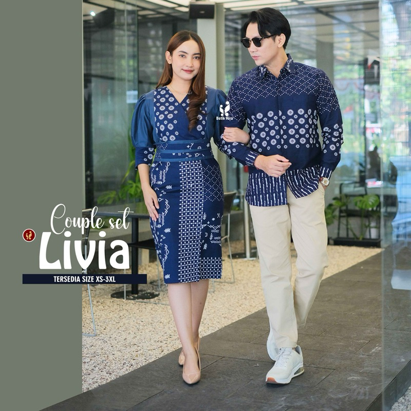 Jual BATIK MIRA | COUPLE BATIK PREMIUM MOTIF LIVIA | DRESS FULL TRIKOT ...