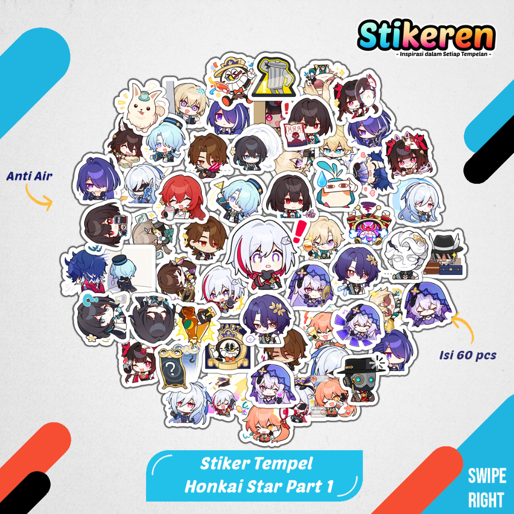 Jual Stiker Anime Honkai Star Trail Part 1 Paper Vinyl Dekorasi Laptop ...