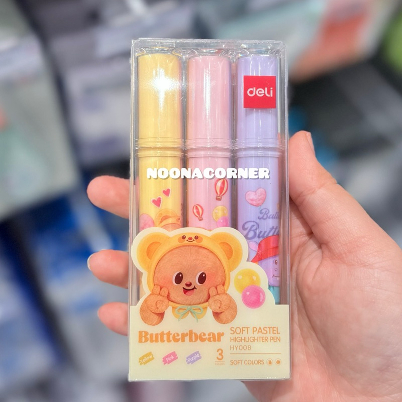Jual Miniso x Deli ‼️ Highlighter Set / Stabilo Butterbear Collections ...