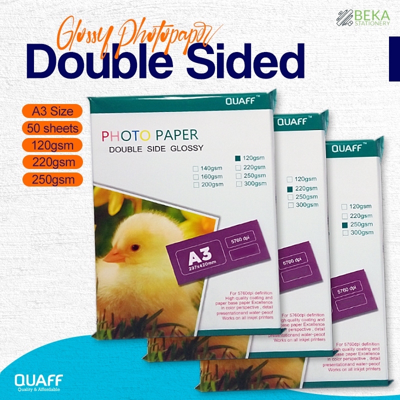 Jual Quaff Double Sided Photo Paper/Kertas Foto Glossy Dua Sisi A3 ...
