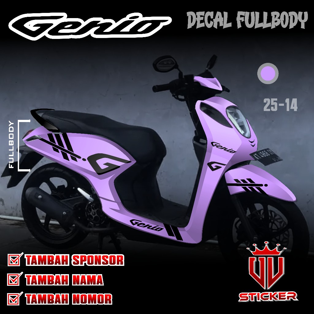 Jual (COD) TERBARU Sticker Decal Full Body GENIO 2019 2020 2021 2022 ...