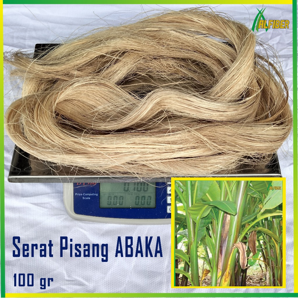 Jual Serat Pisang ABAKA Serat Alam dari batang pisang Abaka Alami tanpa bahan kimia (100 gr ...